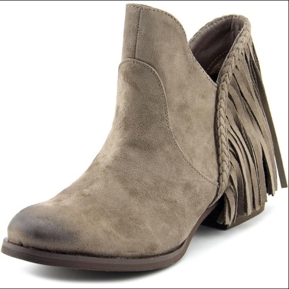 Not Rated | Shoes | Braxton Beige Western Fringe Bootie | Poshmark